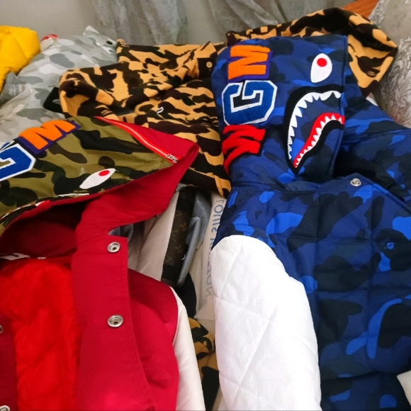 Bape | Jackets & Coats | Bape Varsity Shark Jacket | Poshmark